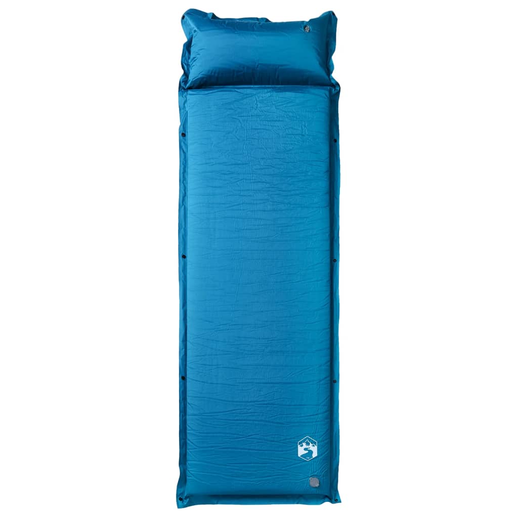 Colchón de camping autoinflable con almohada 1 persona turquesa ...