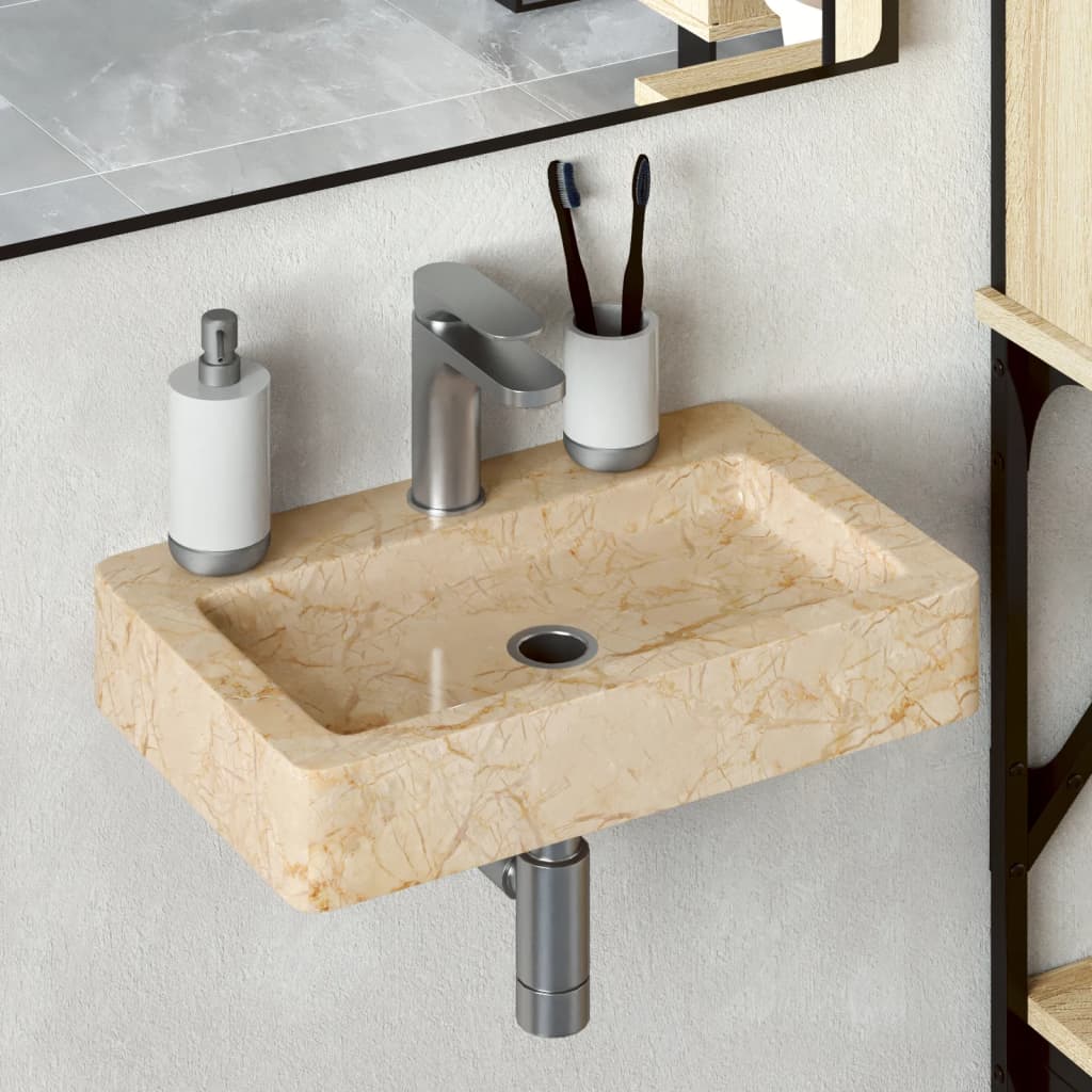 VidaXL Lavello a Parete Crema 38x24x6,5 cm in Marmo | Leroy Merlin