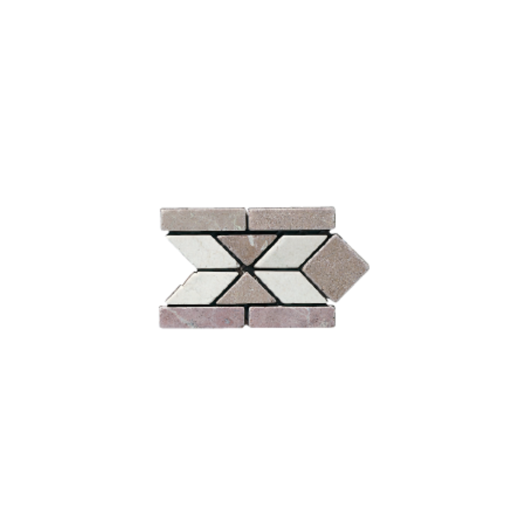 Pierre naturelle LISTEL ORLANDO 10x15cm ROSE LEVANT ET CRÈME MARFIL. 1m ...