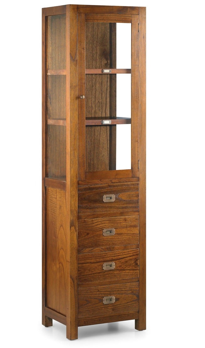 Vitrine en bois massif de Mindy 1 porte 4 tiroirs Orka 50cm | Leroy Merlin