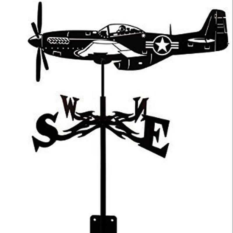 Banderuola segnavento in ferro nero a forma di aereo da caccia ...