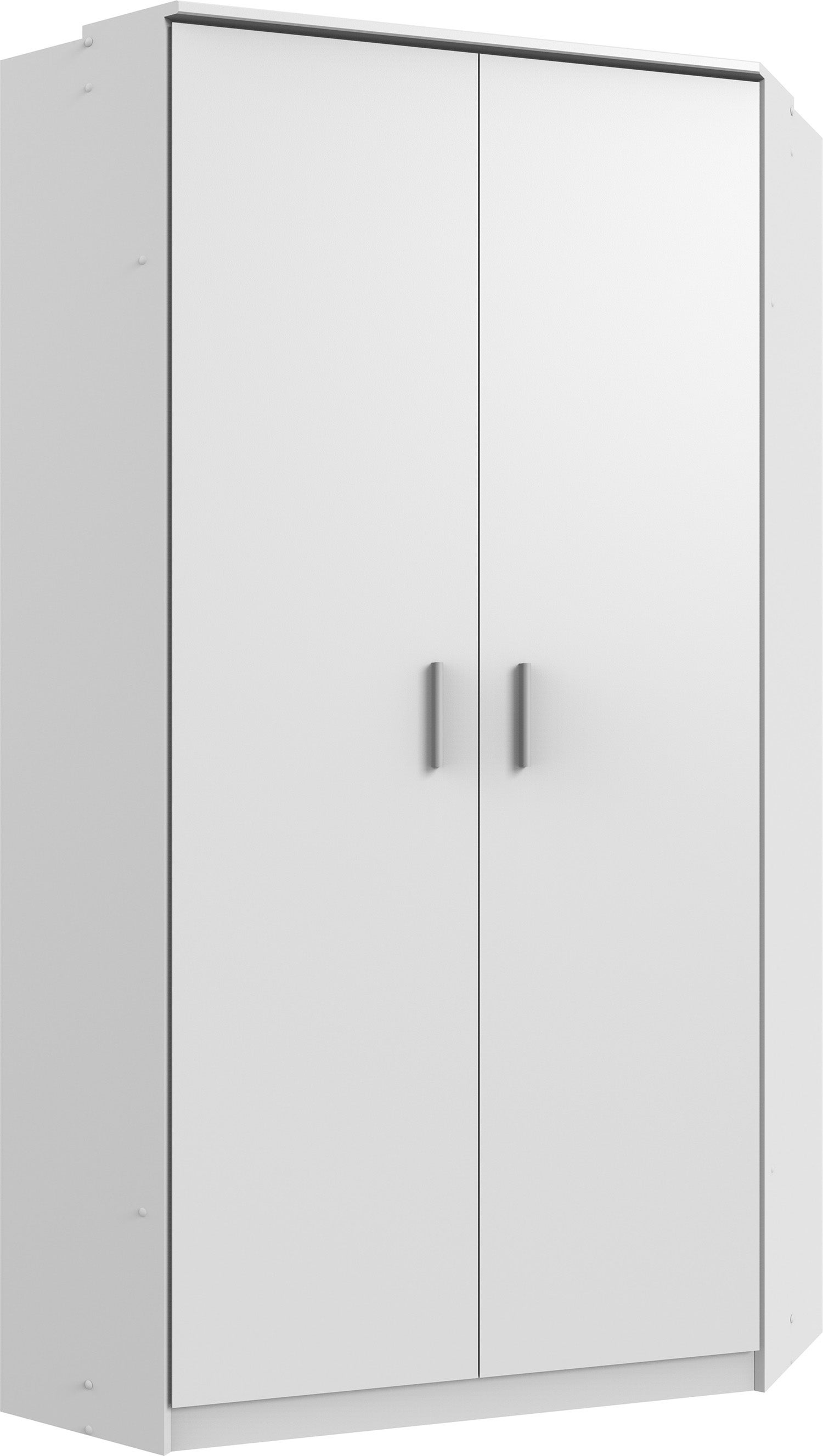 Armoire d‘angle, meuble de rangement coloris Blanc, rechampis graphite ...