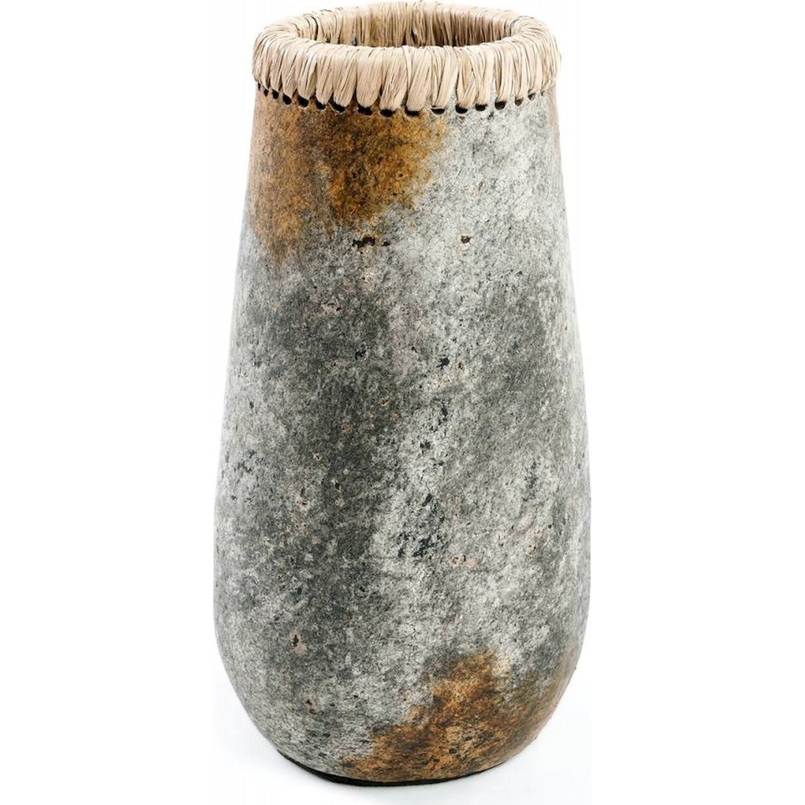 Vase Sneaky 14 x 14 x 31 cm Vase gris antique et naturel | Leroy Merlin