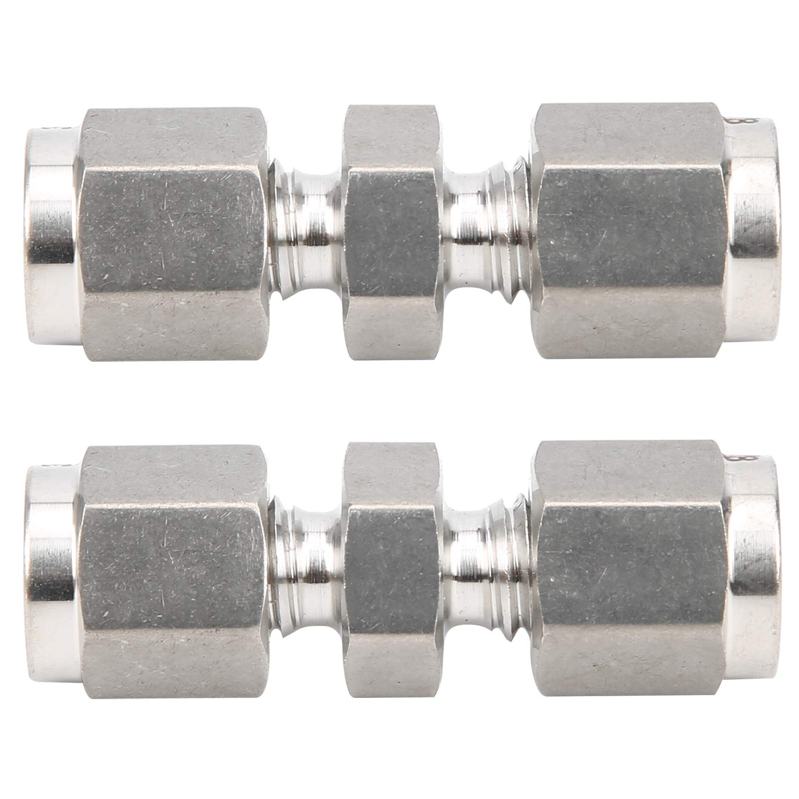 Lot de 2 raccords à compression en acier inoxydable 316, adaptateur de tube à double virole ...