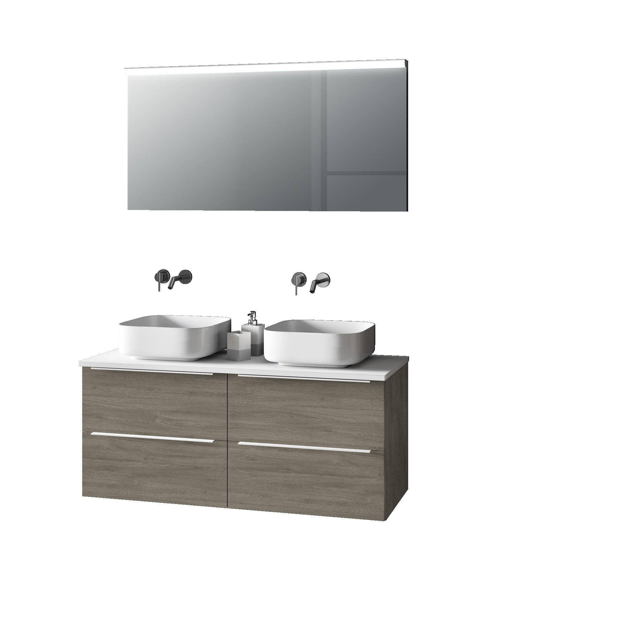 Composición de baño doble lavabo 5 piezas LARISSA fresno roble | Leroy ...