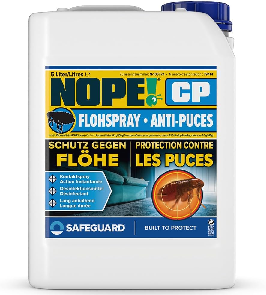 NOPE! CP Anti-Puces - Bidon 5 l - Spray Anti-Puces Maison - Intérieur ...