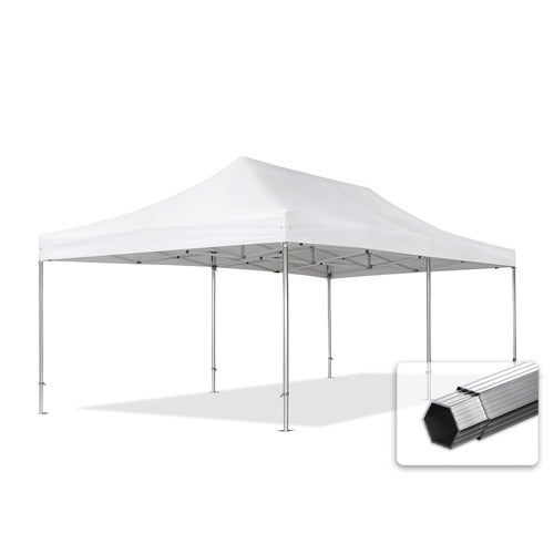 4x8 m Tonnelle Barnum Tente pliante Alu, PES 800, blanc | Leroy Merlin