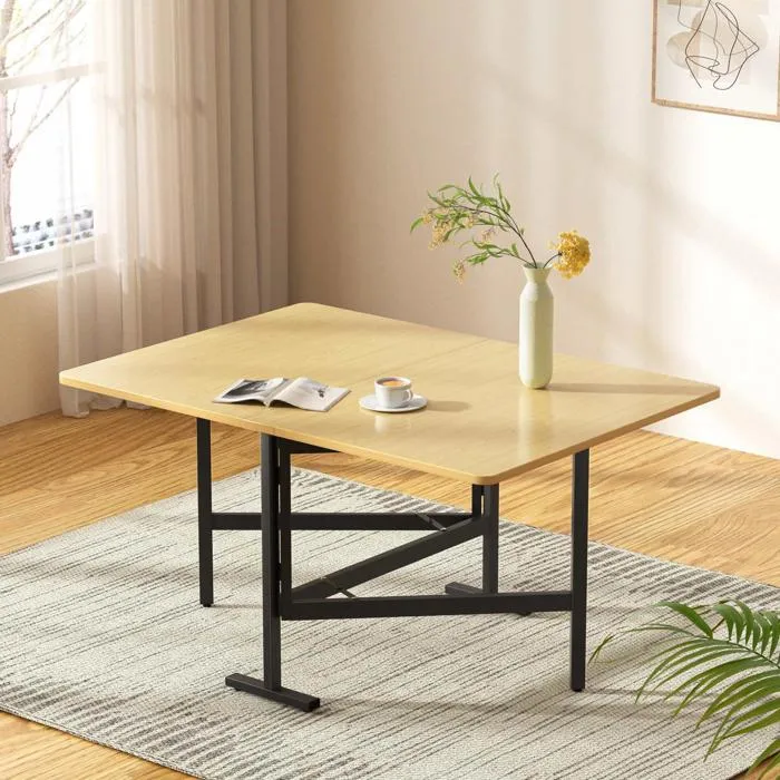 Mesa plegable 120x80 cm Diseño moderno, ruedas desmontables estables ...