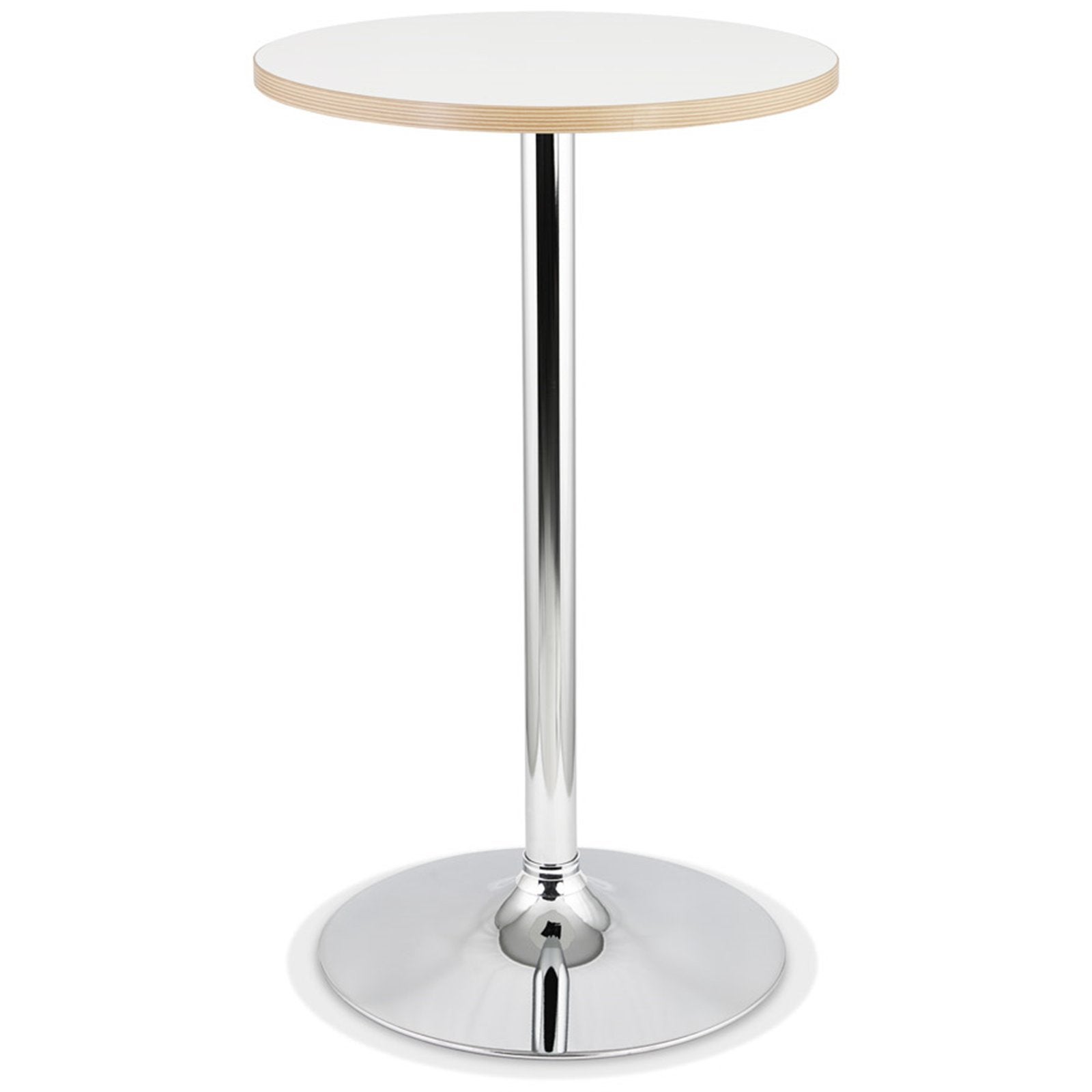 Table bar design Paco 60 x 60 x 54 cm Blanc et Argent | Leroy Merlin