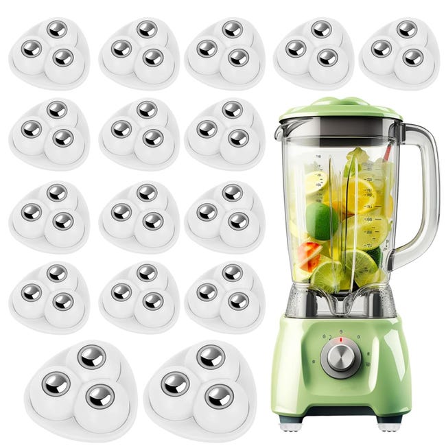 Mini ruedas para muebles - 16 piezas, giratorias 360°, silenciosas, con ...