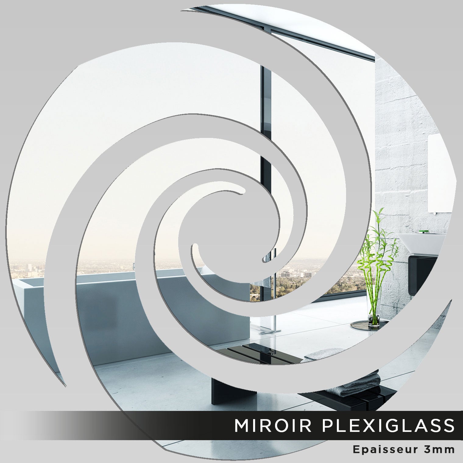 Miroir Plexiglass - Spirale 3617689976082 - 80x80 cm | Leroy Merlin