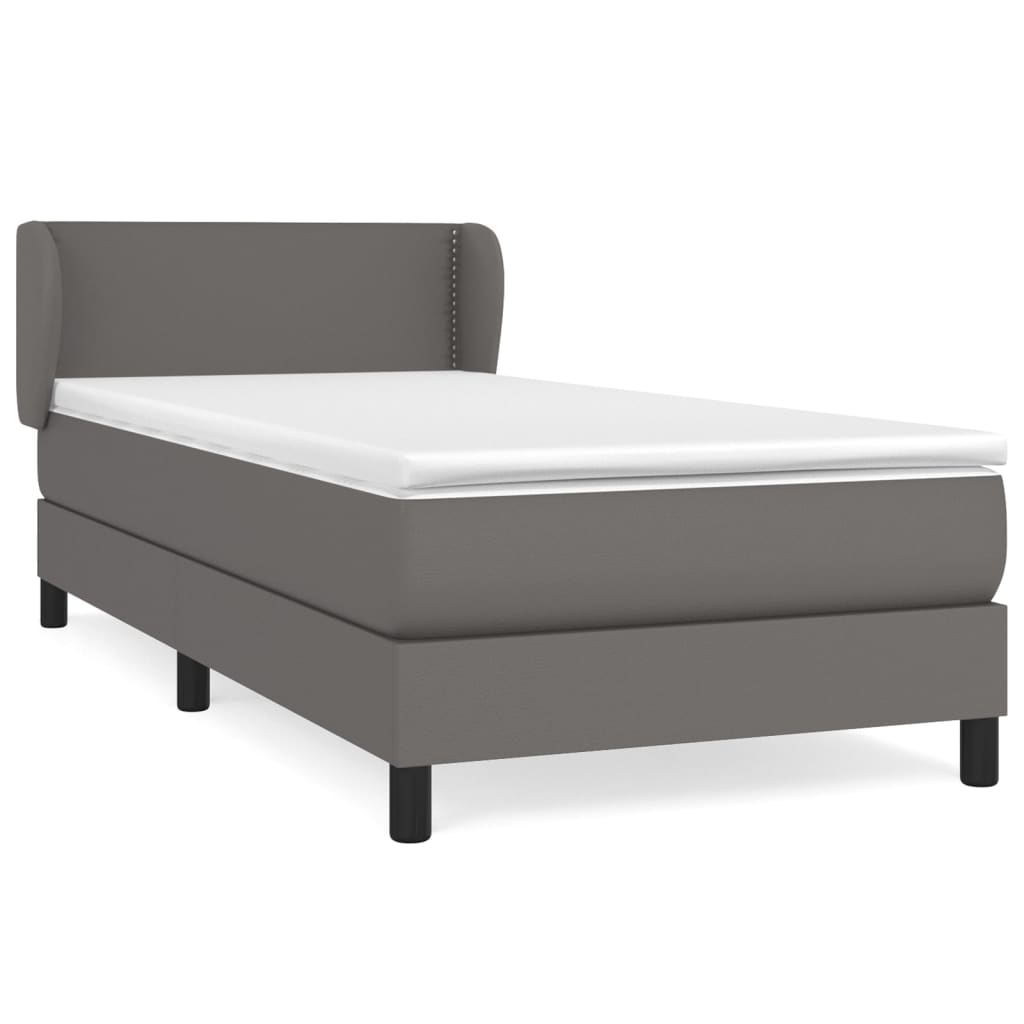 Lit simple | Lit Adulte | Lit à sommier tapissier avec matelas Gris ...