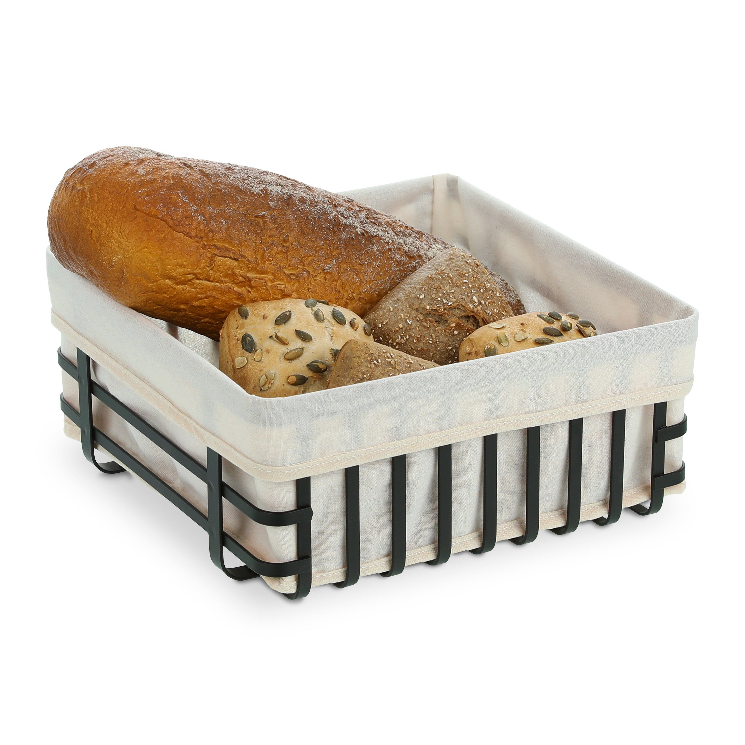 Relaxdays Panera, con Forro de Tela, Cesta de Pan Moderna, Cesto de ...