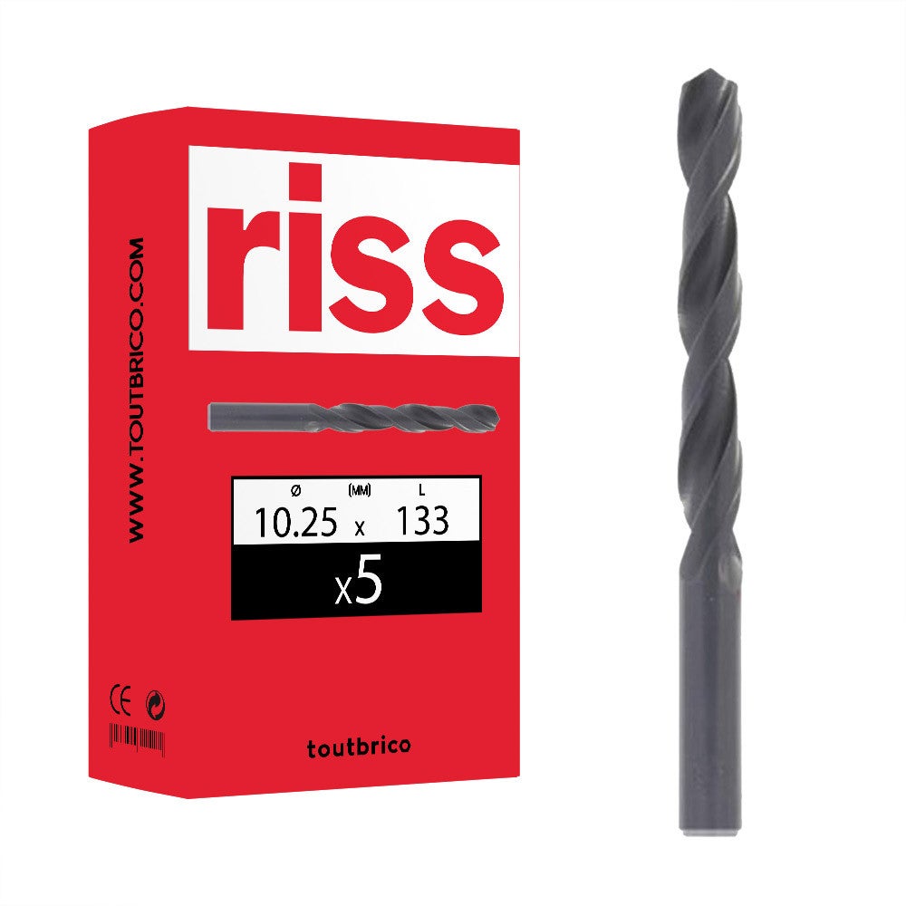 Boite 5 forets à métaux HSS laminé Pro Ø10,25mm - Riss | Leroy Merlin