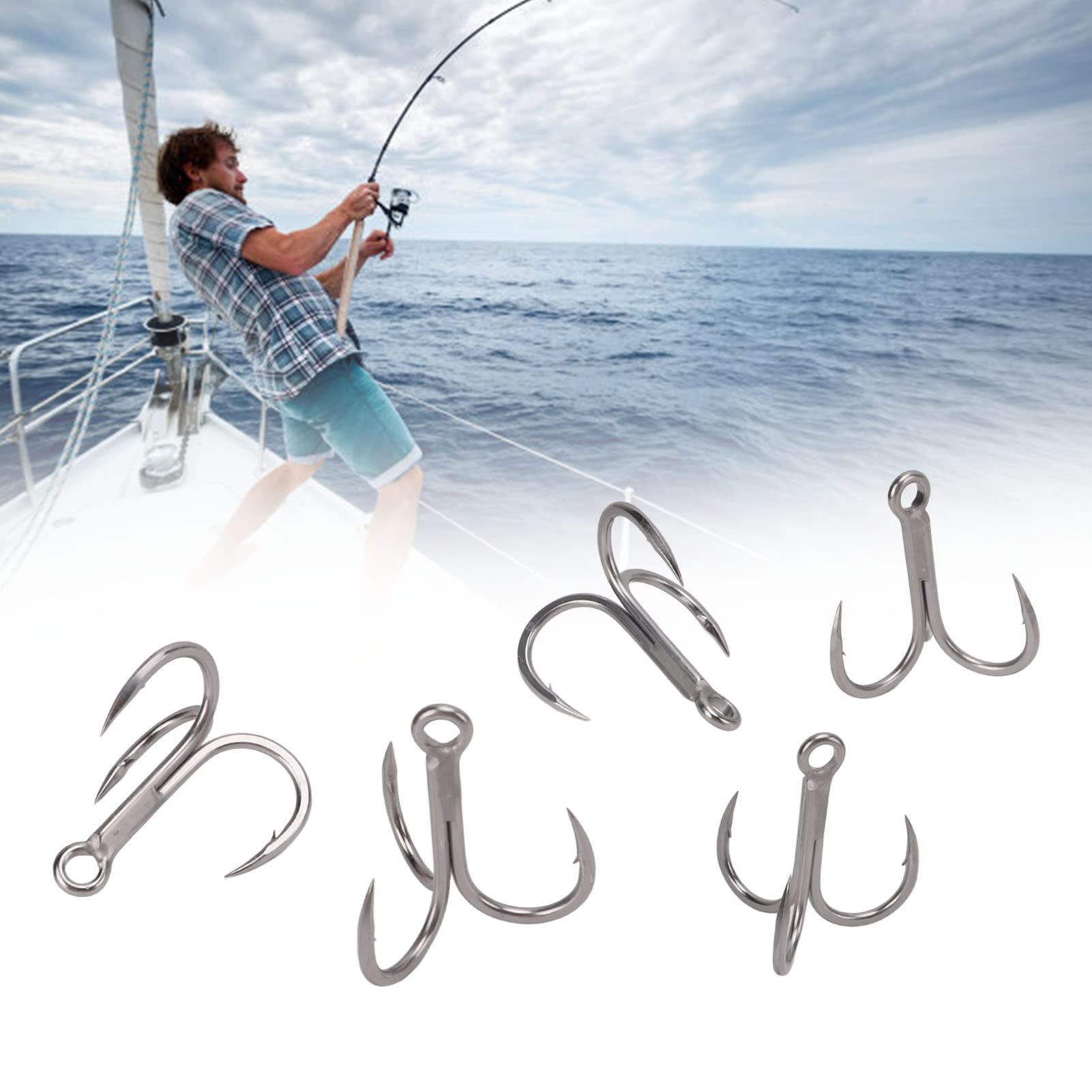 Lot de 5 hameçons triples en acier à haute teneur en carbone résistants ...