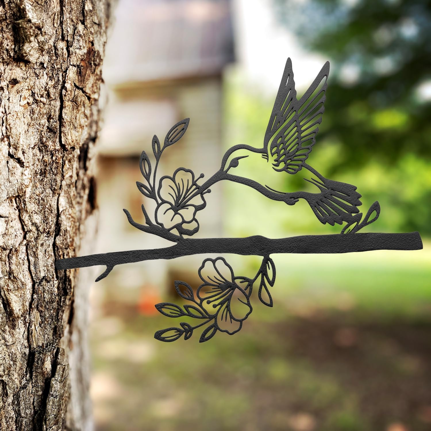 Décoration murale colibri en métal pour arbre de jardin – Silhouette ...