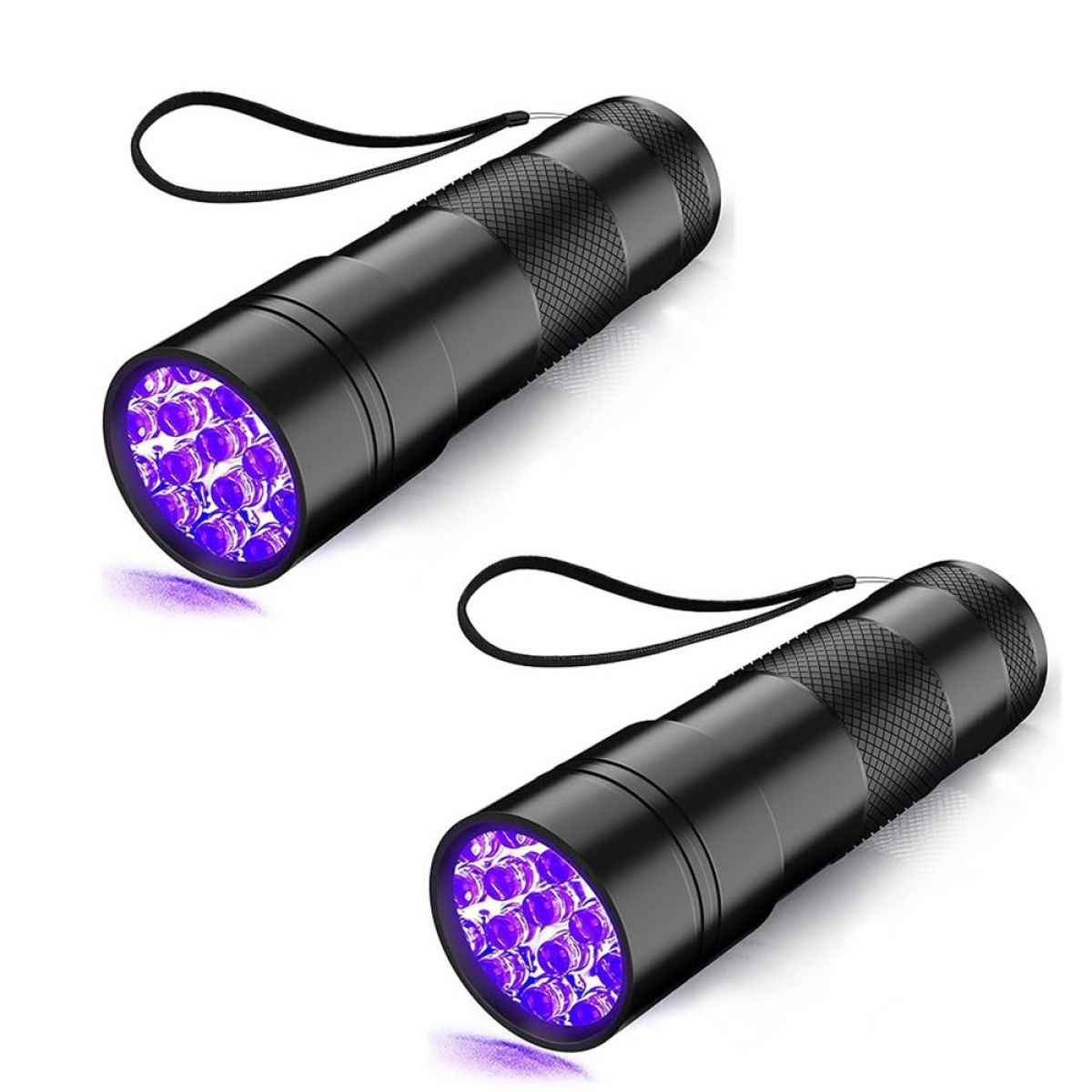 2 Linternas UV 395 nm: mini detectora 12 LED, repère taches d'urine ...