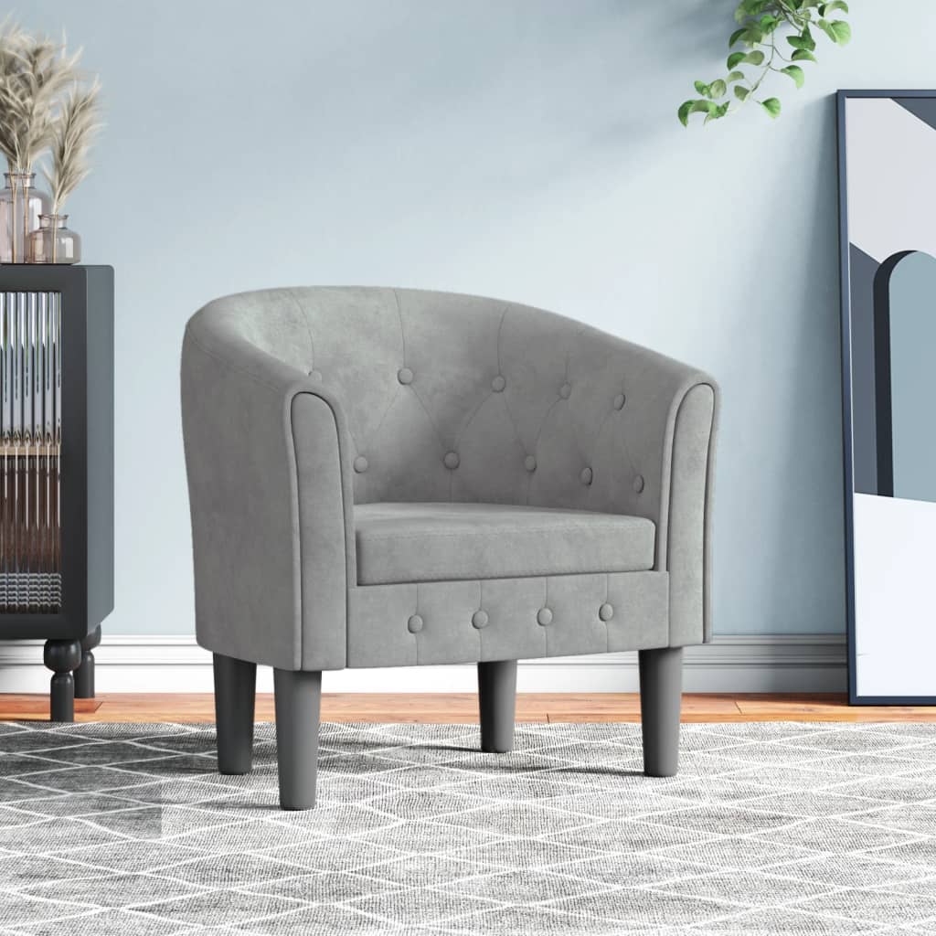 Silla convertible de terciopelo gris claro | Leroy Merlin