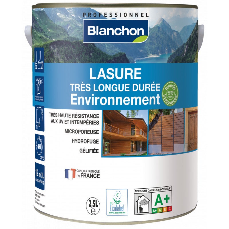 Lasure 2.5L Chêne Clair très longue durée environnement - Blanchon | Leroy Merlin
