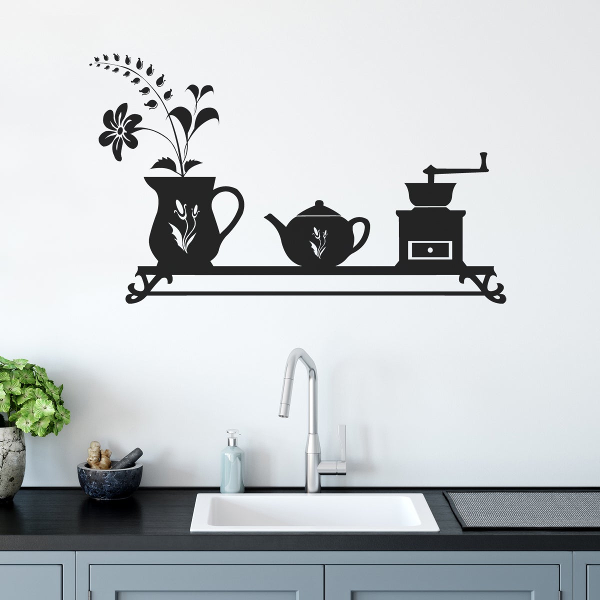 Sticker Mural - Cuisine 3617680202074 - Noir - 237x395 cm | Leroy Merlin
