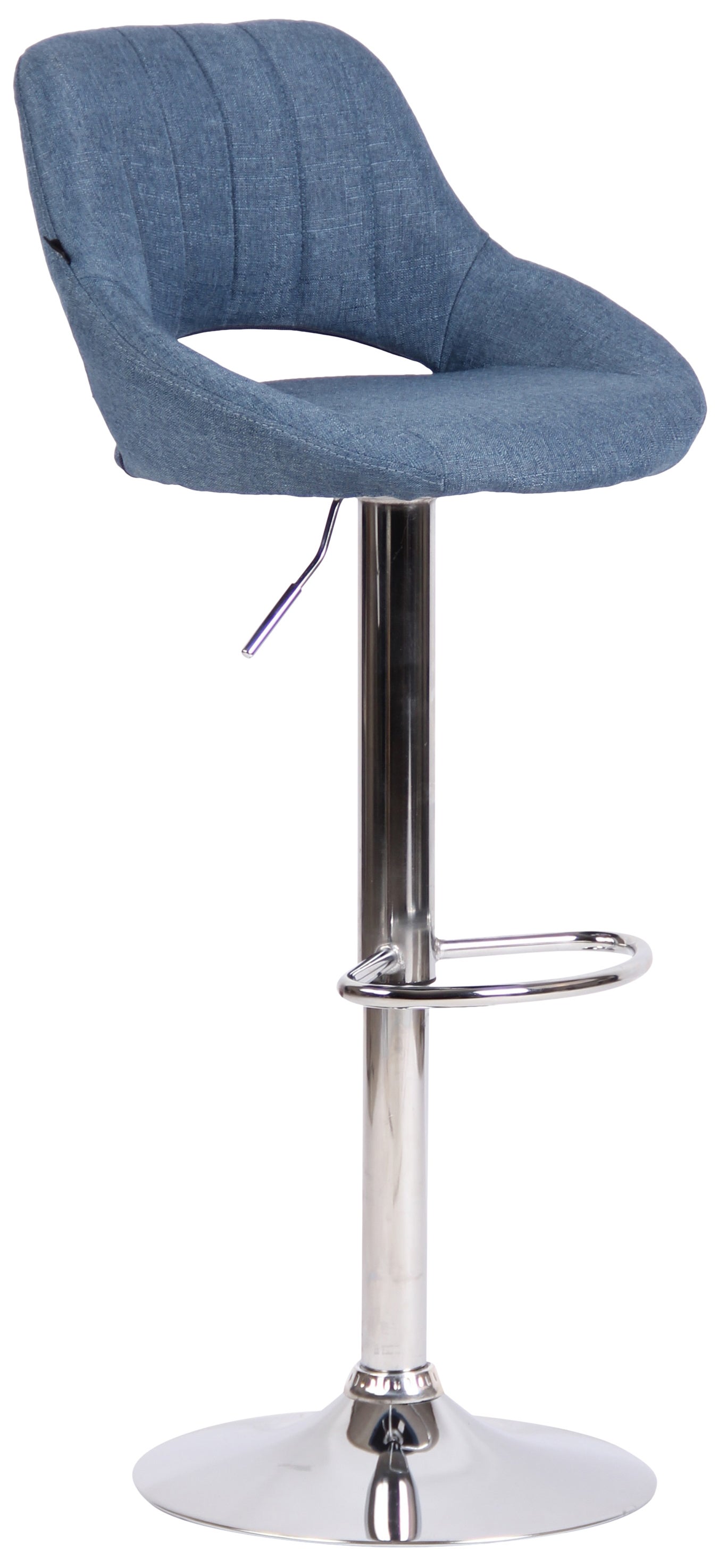 Tabouret de bar Milet en Tissu et Pied métal Bleu|Chrome | Leroy Merlin