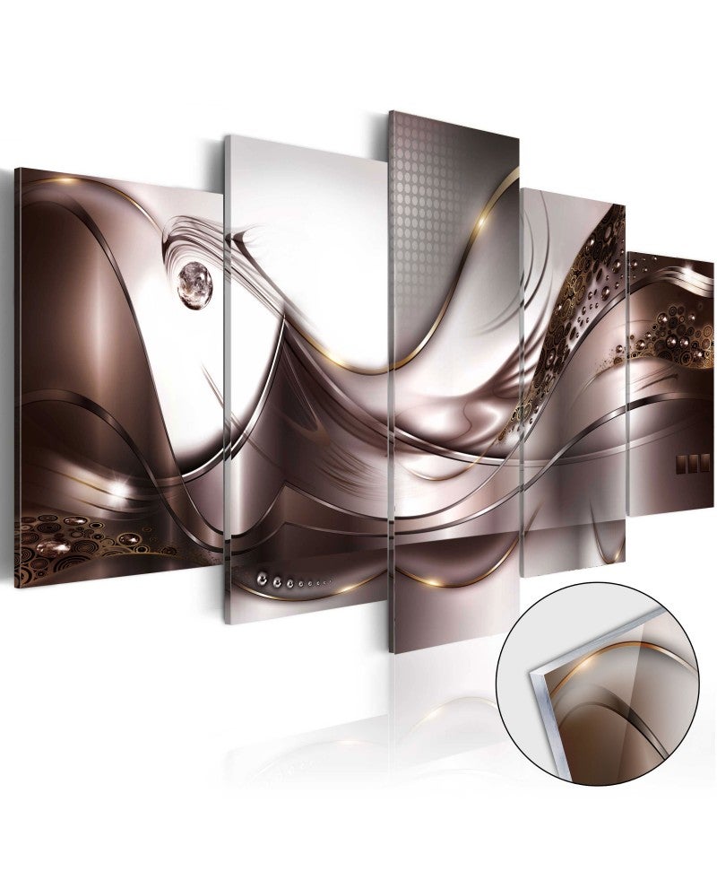 Tableau sur verre acrylique - Golden Storm [Glass] 100x50 | Leroy Merlin