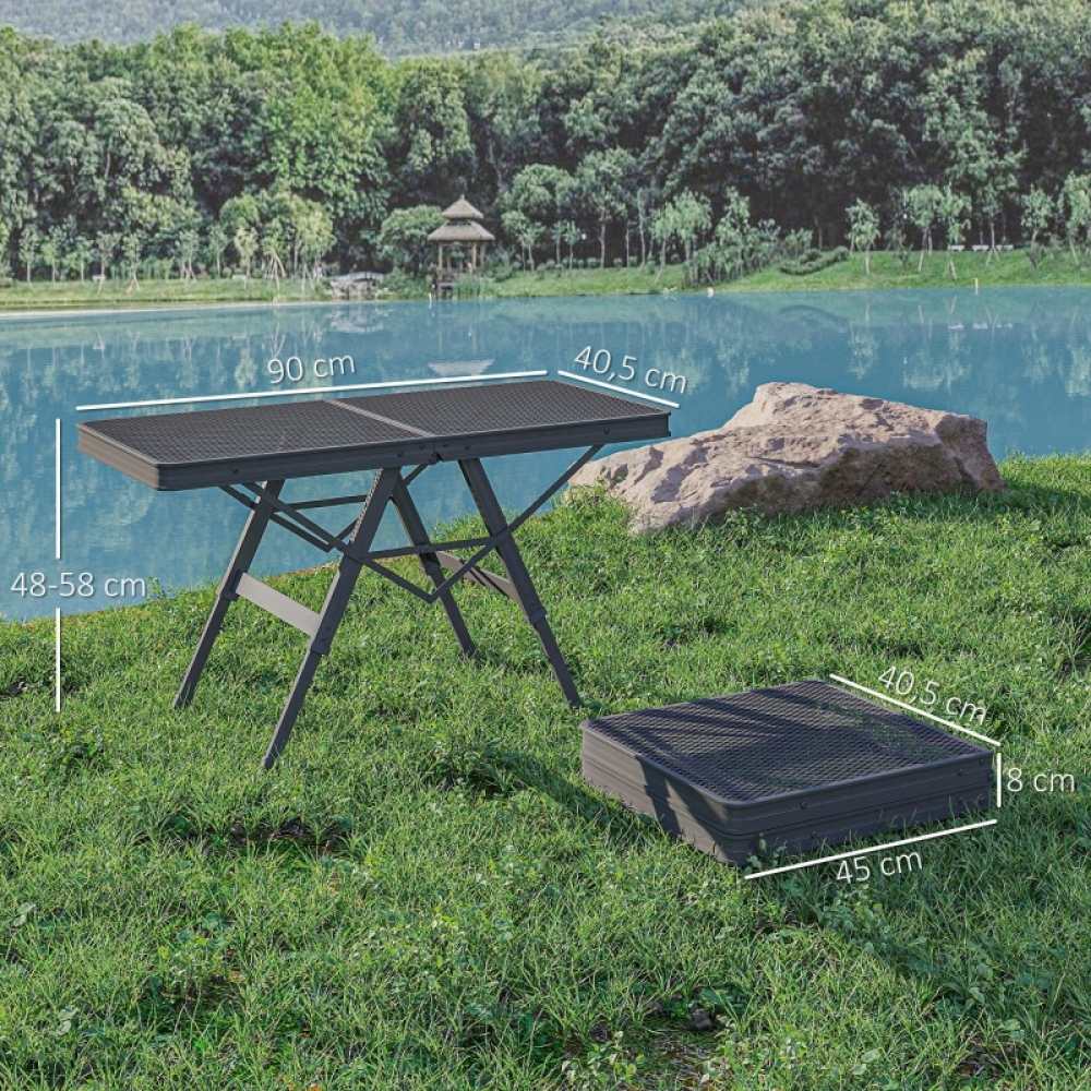 Mesa de camping plegable ajustable en altura mesa auxiliar jardín ...
