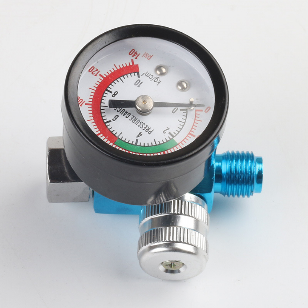 (Azul) Regulador de presión con manómetro para pistolas pulverizadoras ...