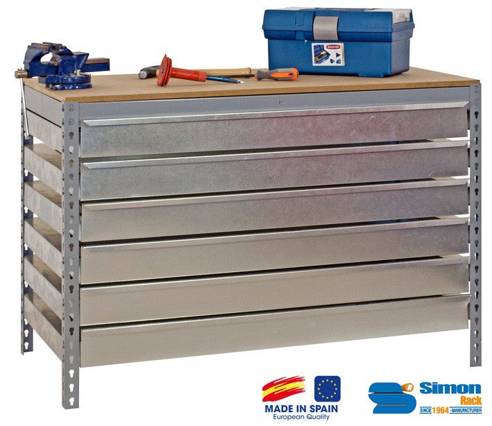 Simon Rack - Kit Etabli avec tiroirs 840x900x600mm - BT-5 BOX6 900 GRIS ...