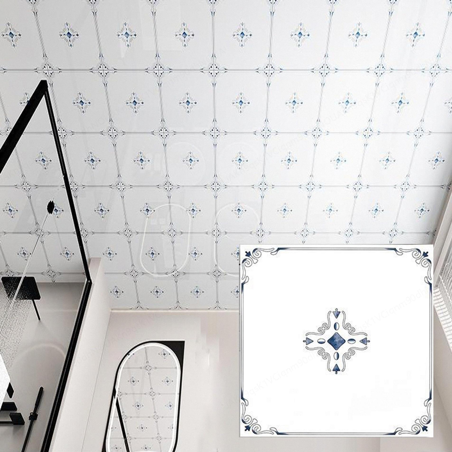 Stickers muraux et plafond - Lot de 10 - Adhésifs - Décoratifs - 60x60 ...