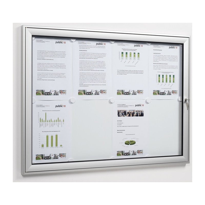 Vitrine de porte battante 8 x DIN A4 B930xH680 mm cadre rectangulaire ...