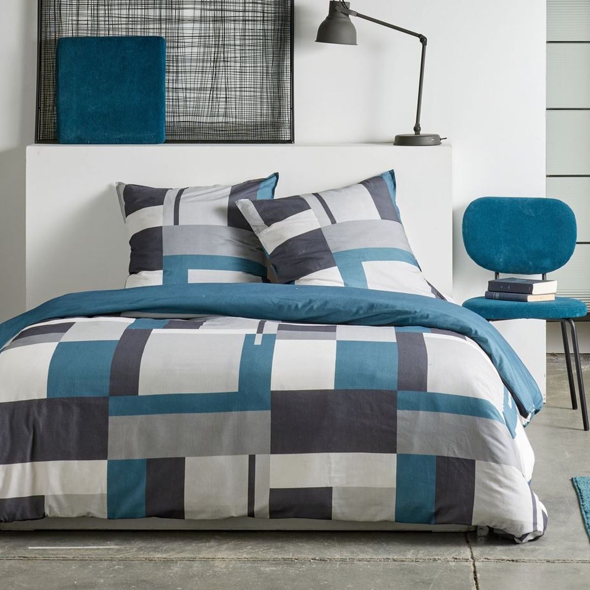 Parure de lit imprimé Graphique coton SUNSHINE CARL | Leroy Merlin