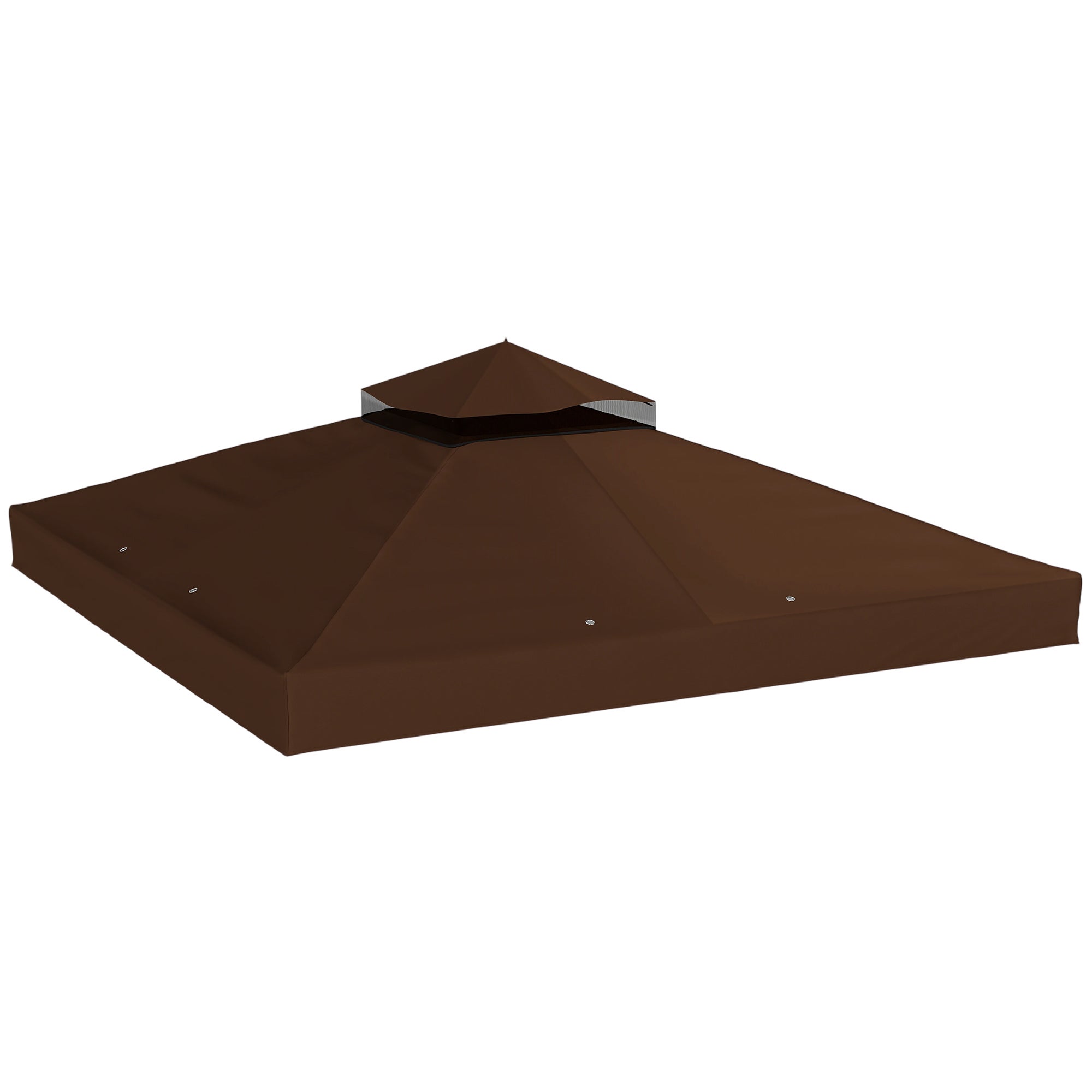 Couverture de gazebo de jardin 3x3m UPF30+ 2 niveaux en couleur café ...