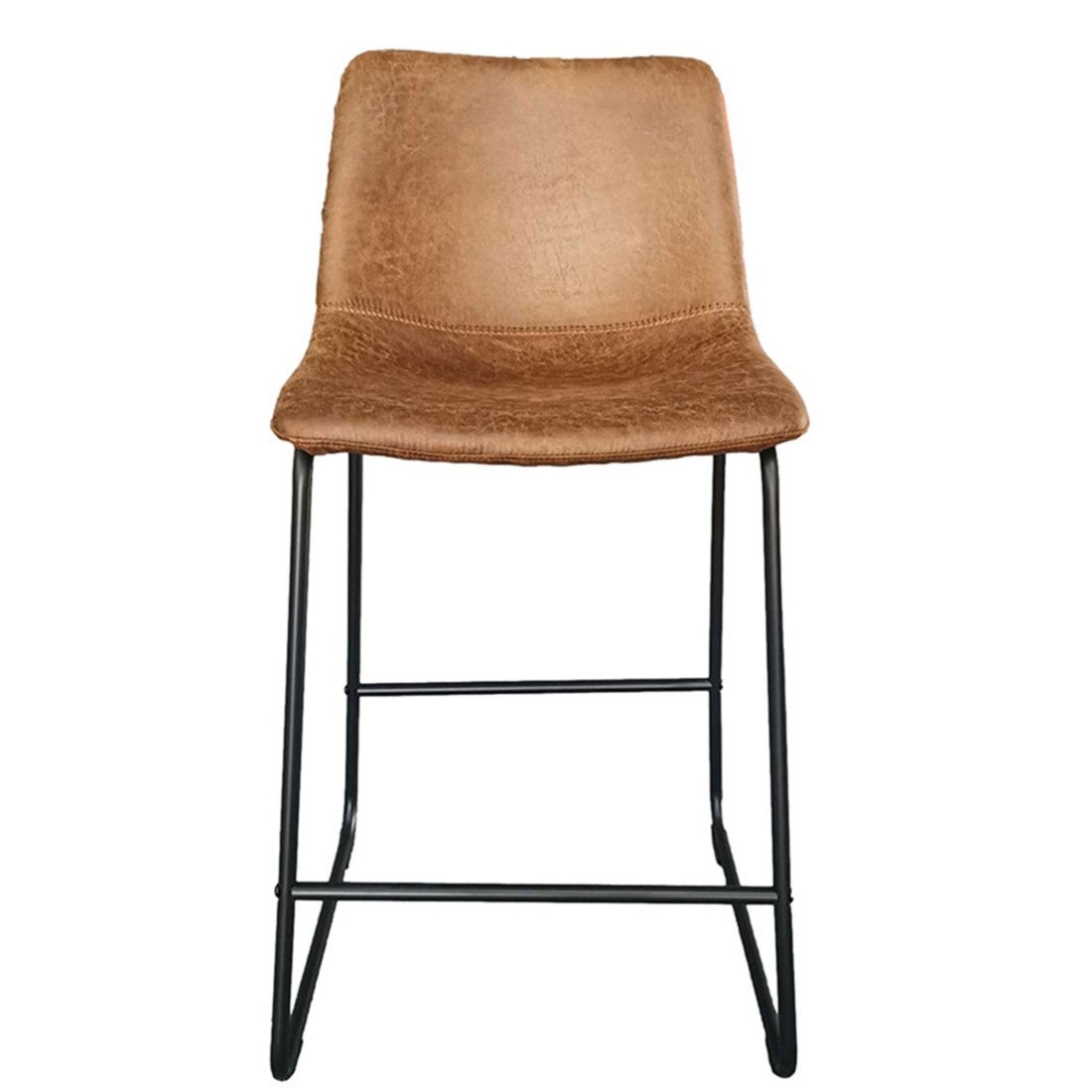 Silla de mostrador MANCO – PU coñac – Patas de metal – Altura 93 cm ...