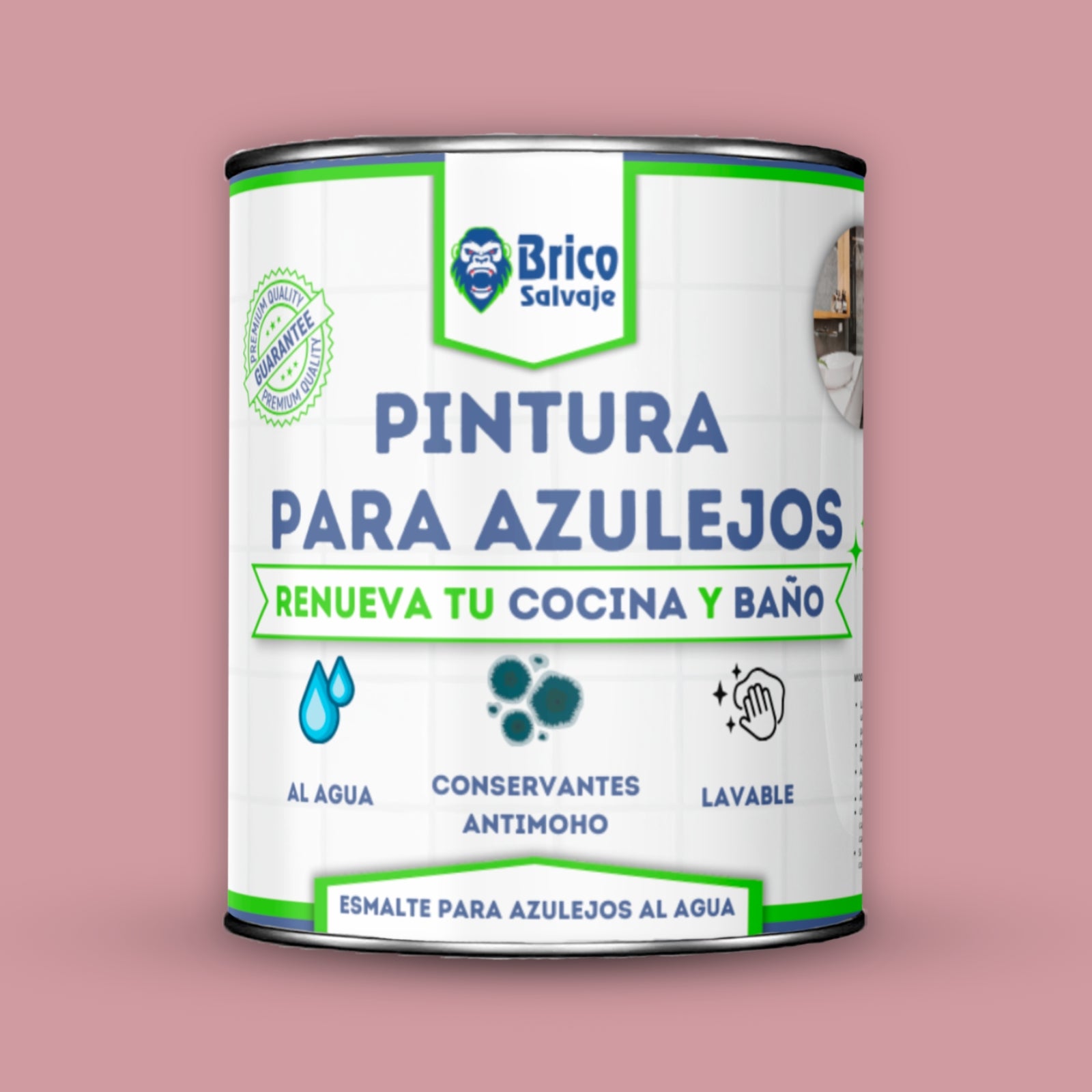 Vernice per piastrelle Bricosalvaje ROSA EMPOLVADO 4L LUCIDO | Leroy Merlin