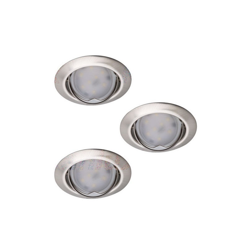 Support Spot LED Encastrable Chrome Mat 3x10W Intérieur GU5.3/GU10 ...