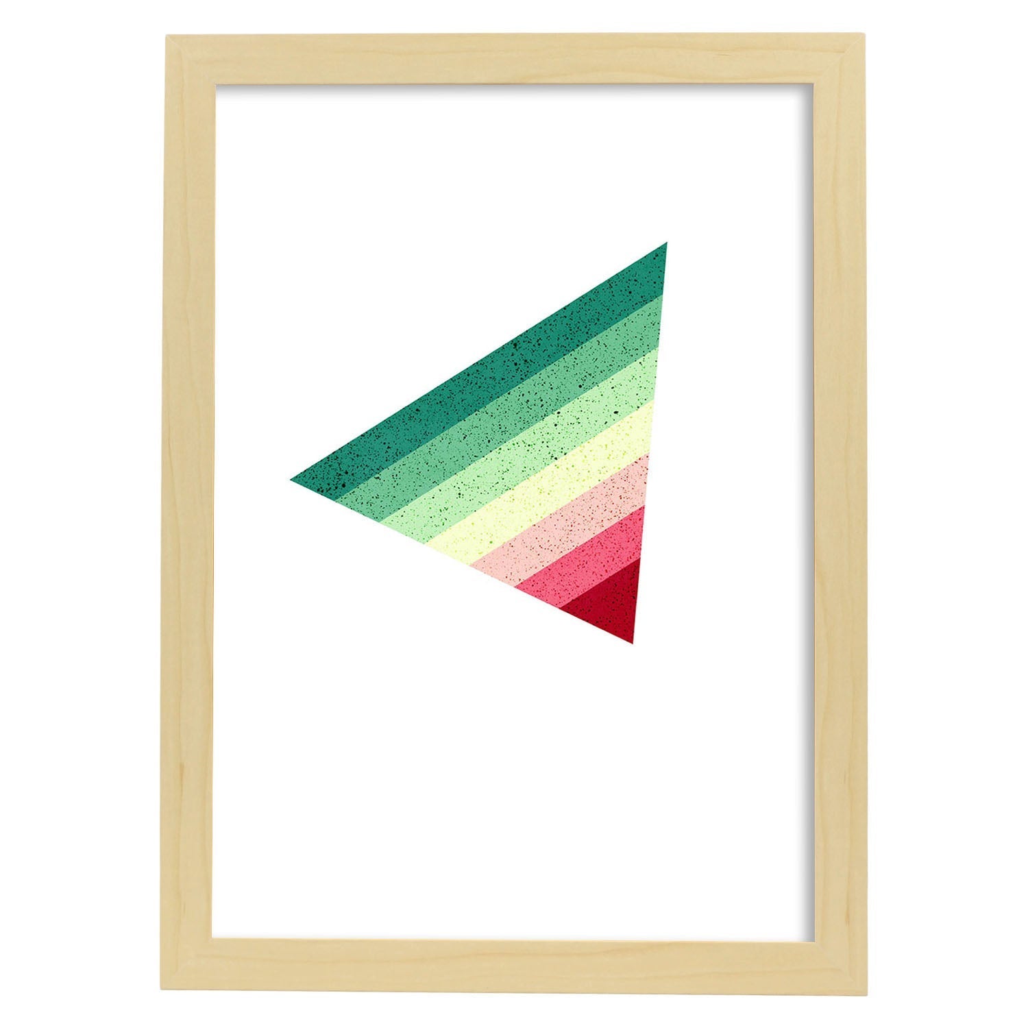 Poster Con Dibujo De Geometria Colorida Lamina Triangulo Invertido Rojo ...
