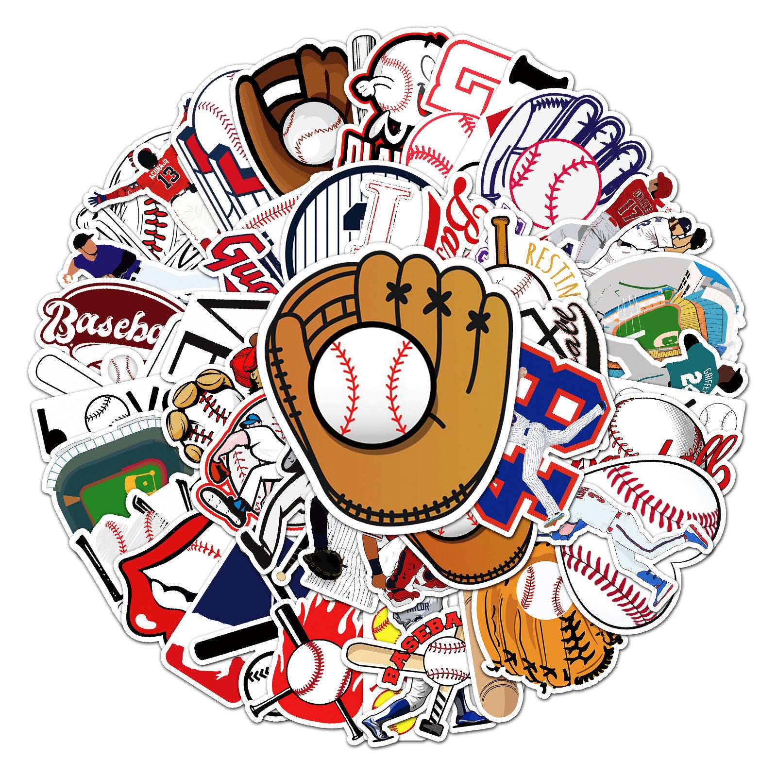50 stickers sport de baseball bagages Doodle imperméable à l'eau cas de ...