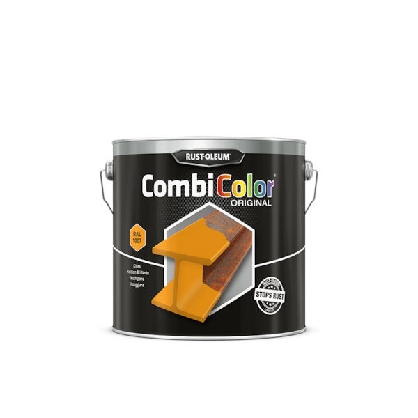 Peinture anti-rouille COMBICOLOR - jaune RAL 1007 - 2.5 L - RUST-OLEUM ...