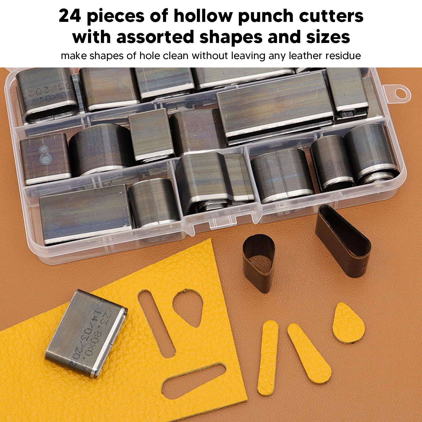 Lot de 24 poinçons creux en acier à haute teneur en carbone, styles ...