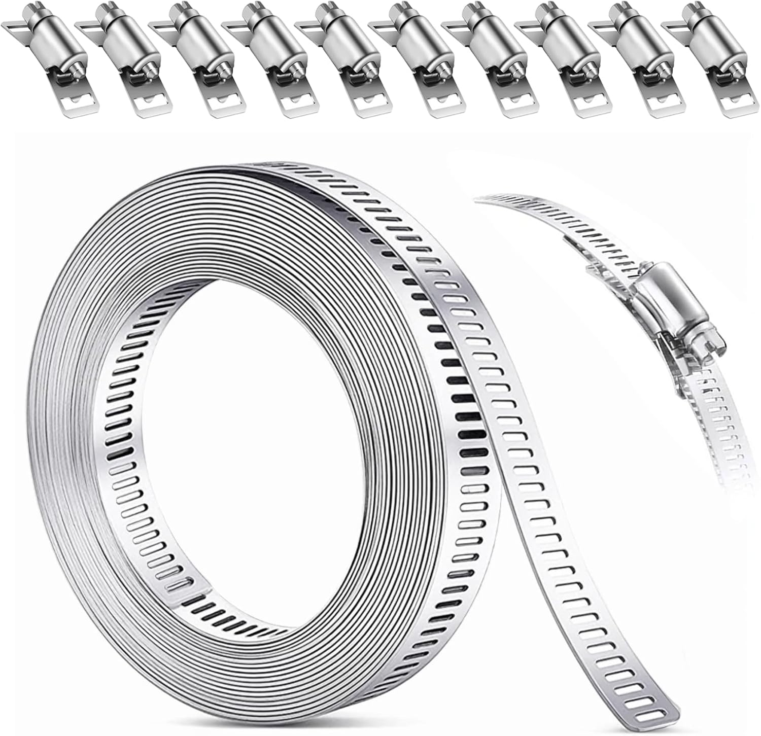 5m Collier de Serrage Métallique 304 Collier Serrage Inox avec 10 ...