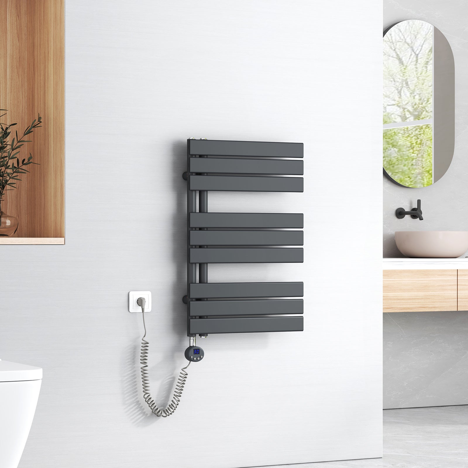 EMKE Sèche-Serviettes Électrique Panneau avec élément chauffant ...