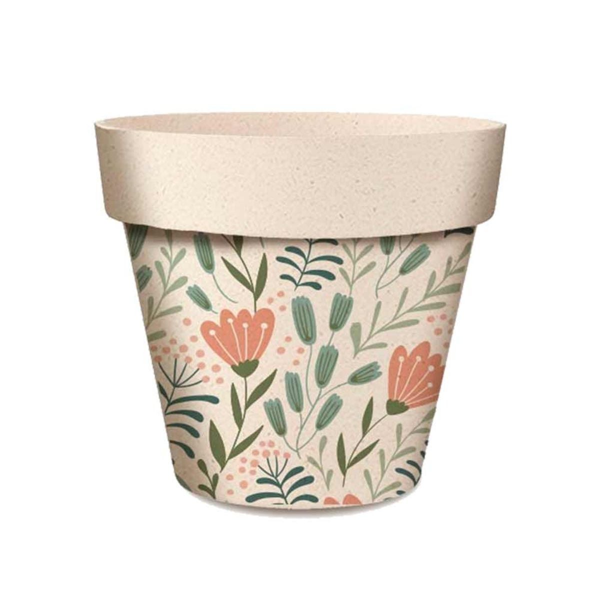 Cache pot petites fleurs roses en bambou | Leroy Merlin