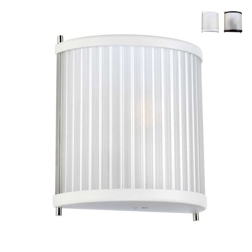 Lampada da parete applique muro stile classico vetro smerigliato Corona ...