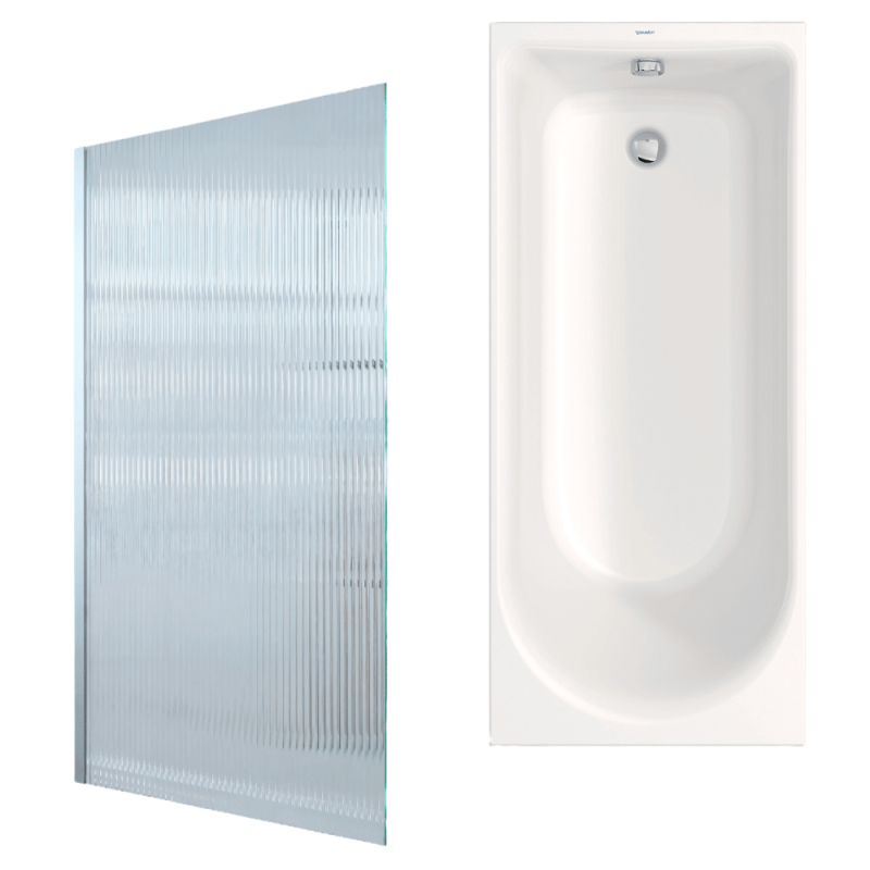 Baignoire droite DURAVIT D-Neo 1700x700mm + Pare bain droit AURYS ...
