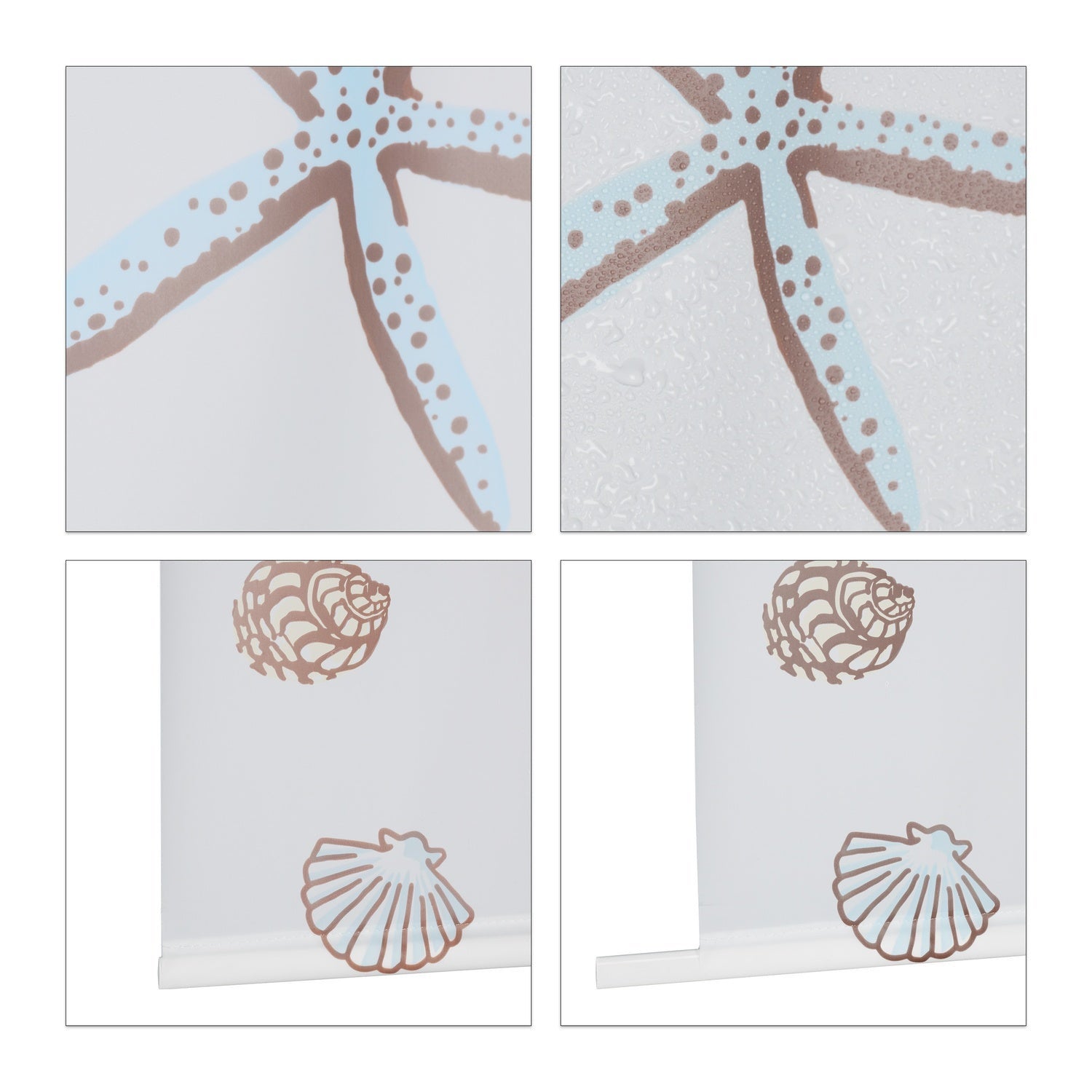 Estor enrollable para ducha, estampado oceánico, repelente al agua ...