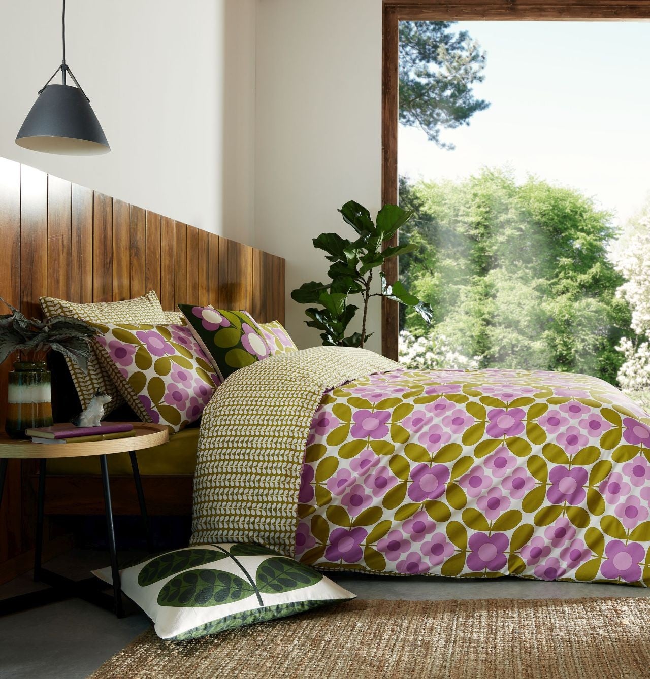 Set de cama Flower Tile Lupin, Orla Kiely - Cama de 150 cm | Leroy Merlin