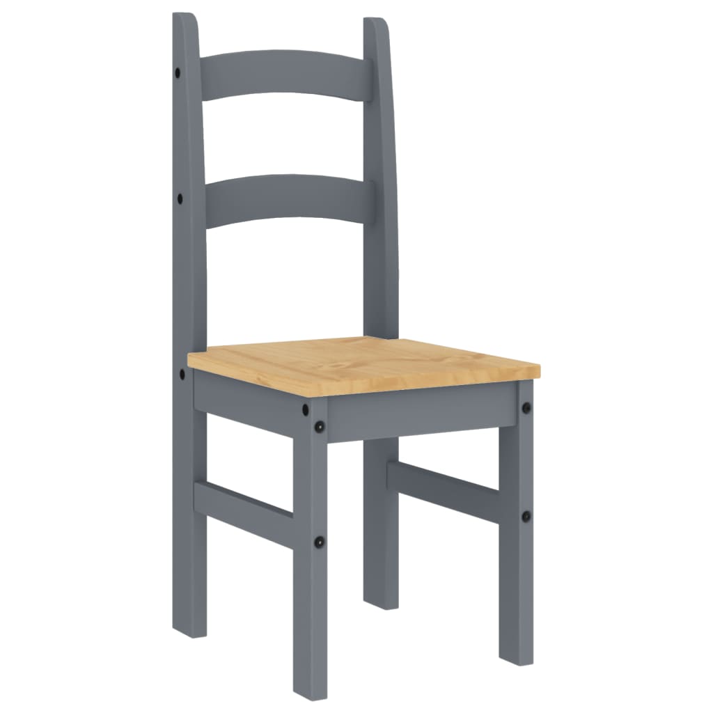 Chaises à manger lot de 2 gris 40x46x99 bois massif de pin | Leroy Merlin