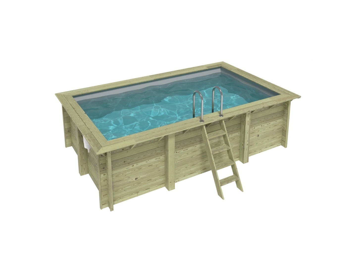 Piscina AQUA 4.65 x 2.85 – H.1.24 m, gris, sobre bastidor - sin solera ...