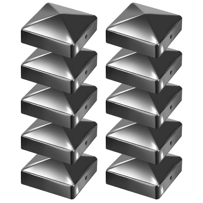 Capuchon De Poteau Chapeau Pyramide Chapeau Pour Poteau Carré 91x91mm Noir Leroy Merlin